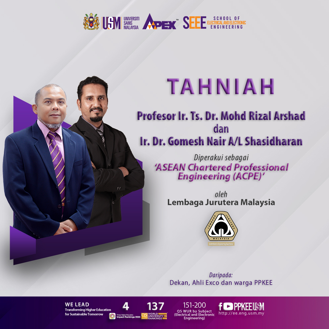 Tahniah Kepada Profesor Ir. Ts. Dr. Mohd Rizal Arshad dan Ir. Dr ...